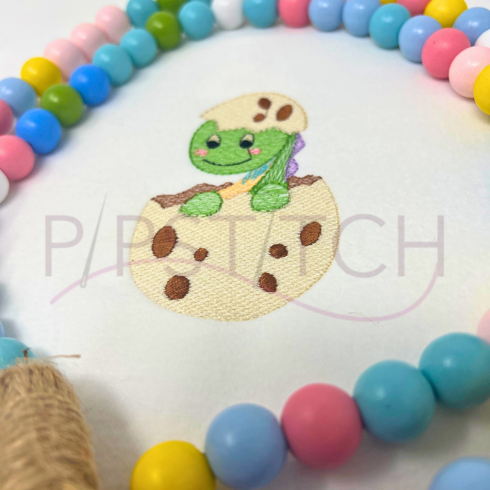 Dinosaur in Egg Vintage Style Machine Embroidery Design File - Etsy