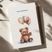 Printable Birthday Card, Cute Teddy Watercolor Card, Digital Download ...
