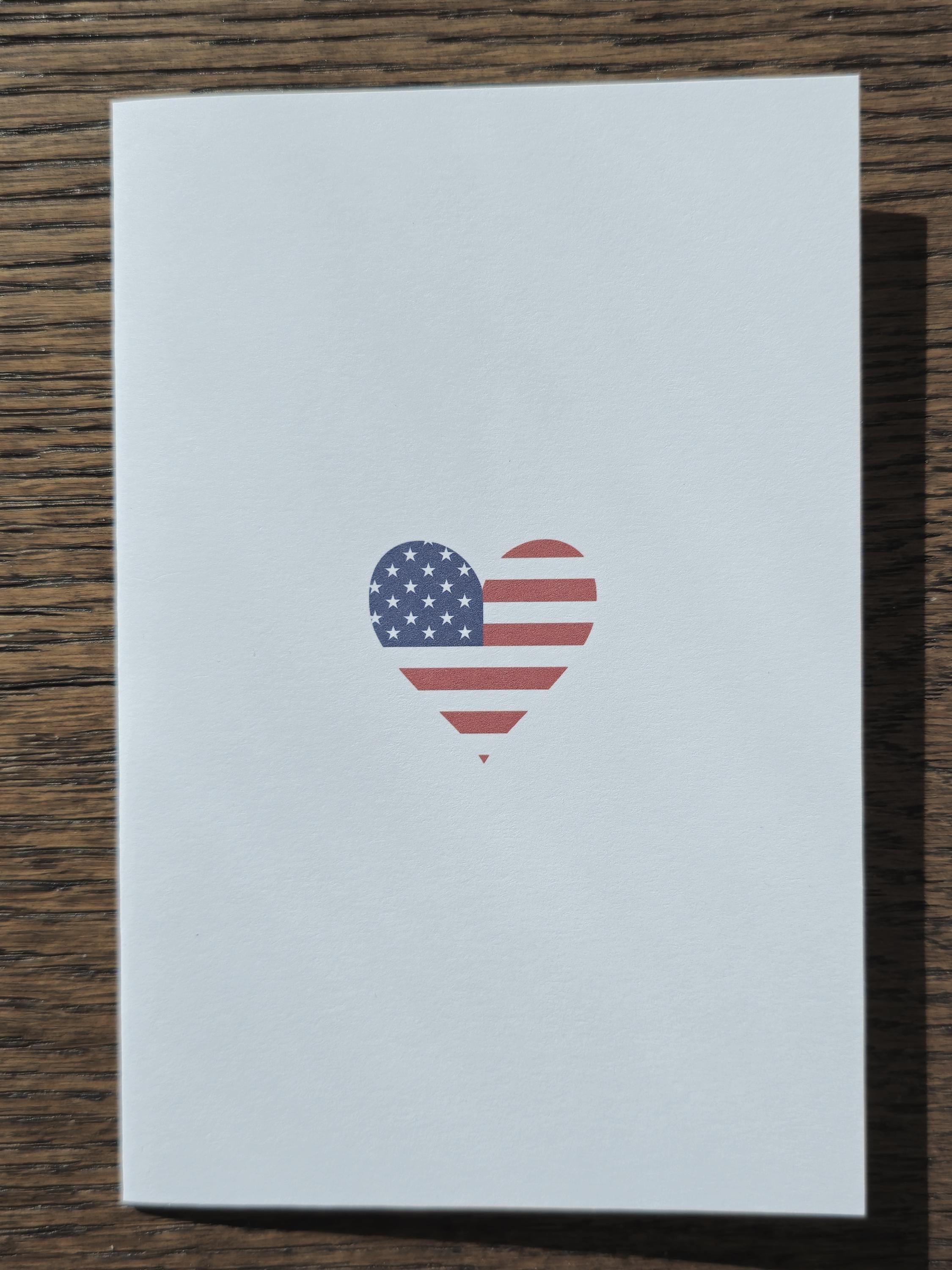 Printable Veterans Day Card | American Flag Heart Card| Veterans Day ...