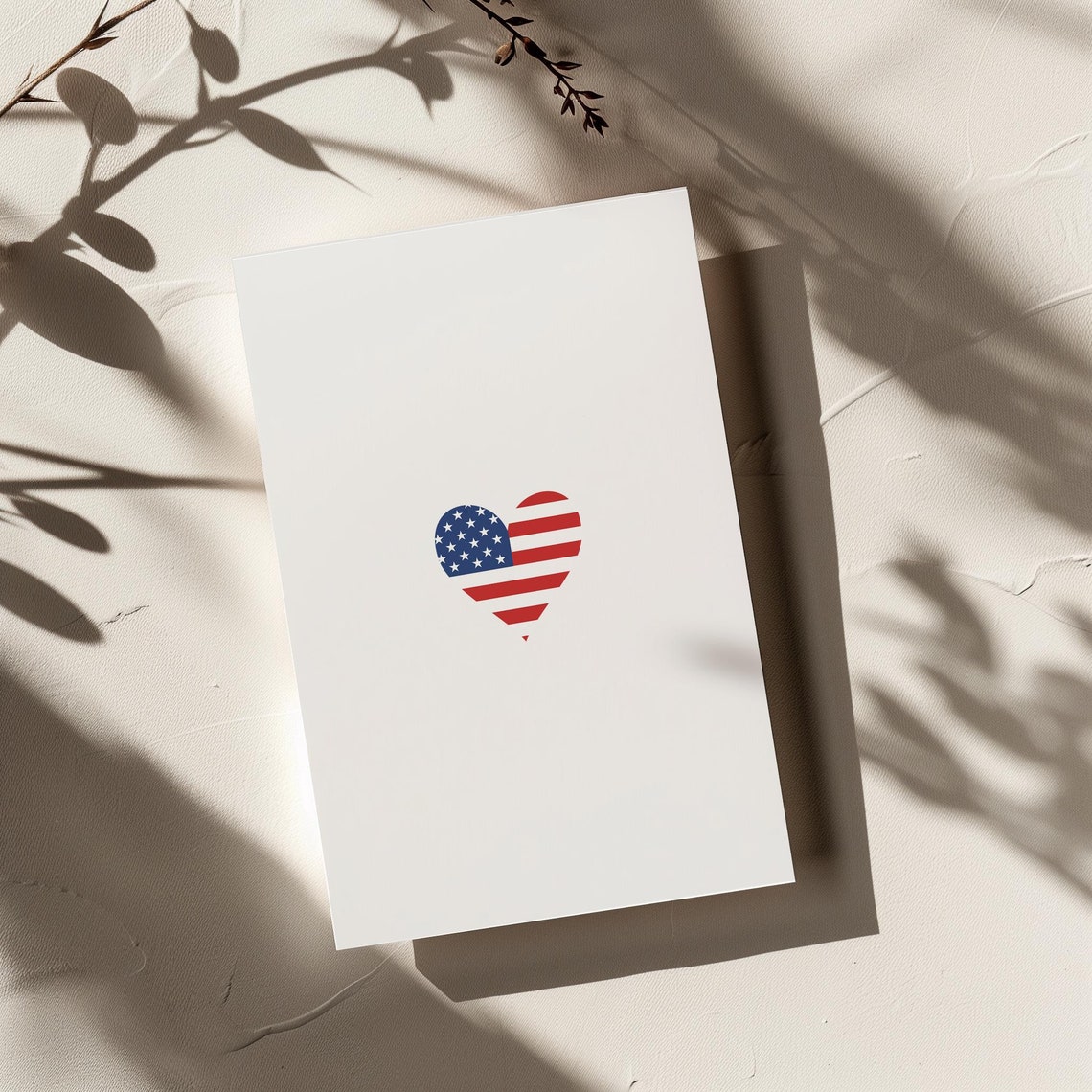 Printable Veterans Day Card | American Flag Heart Card| Veterans Day ...