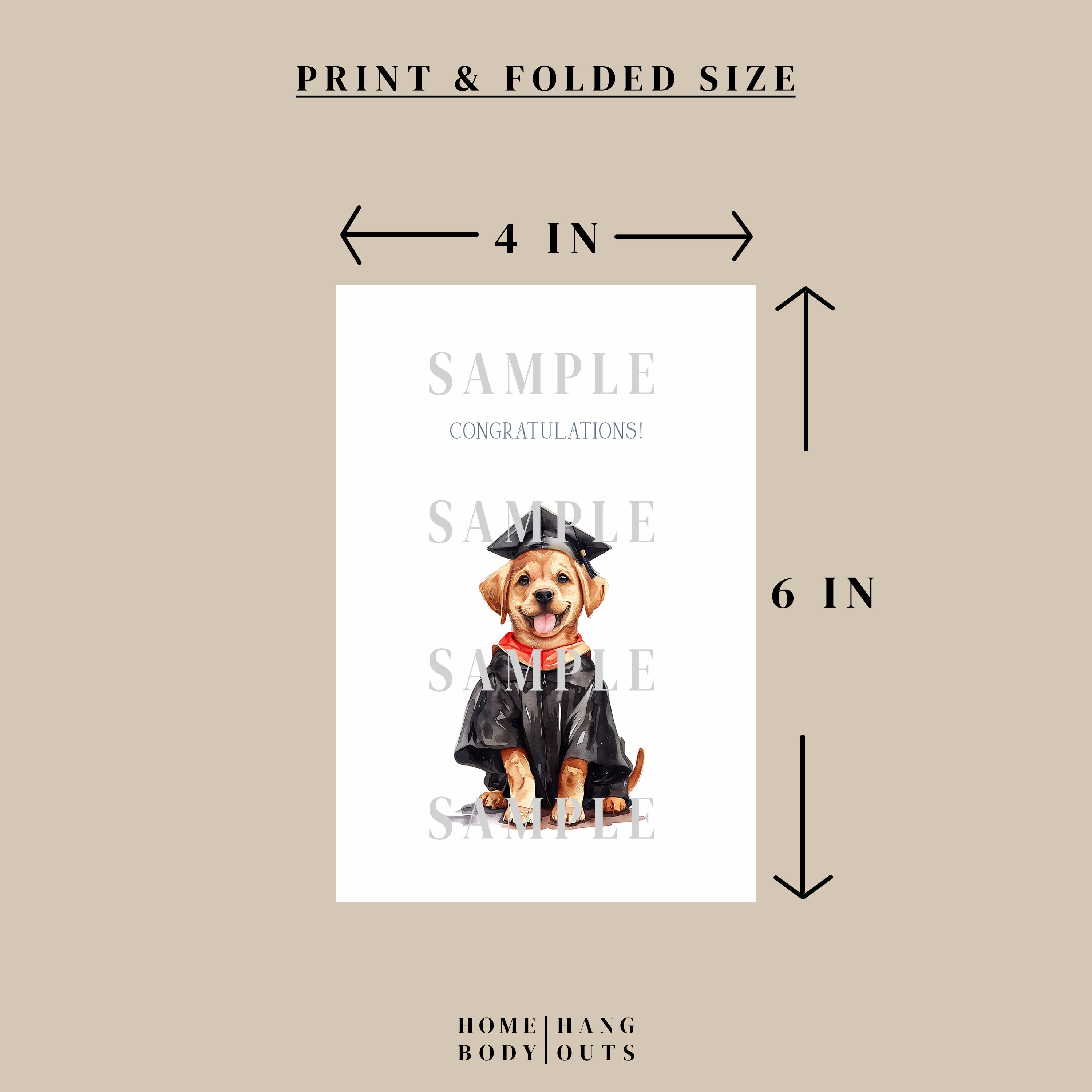 Printable Graduation Card | Cute Dog Illustration | Digital Download ...