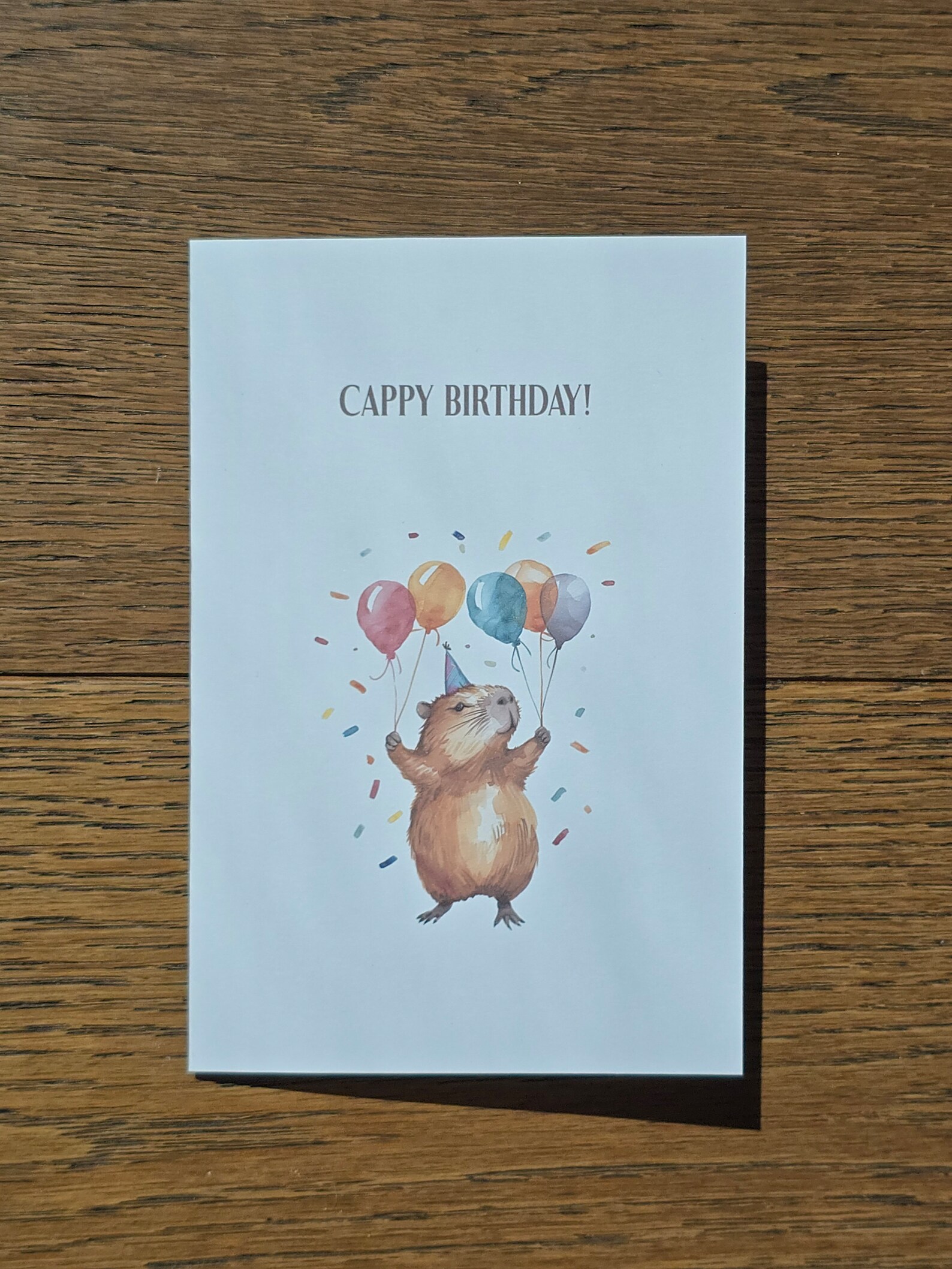 Printable Birthday Card, Cute Capybara Watercolor Card, Digital ...