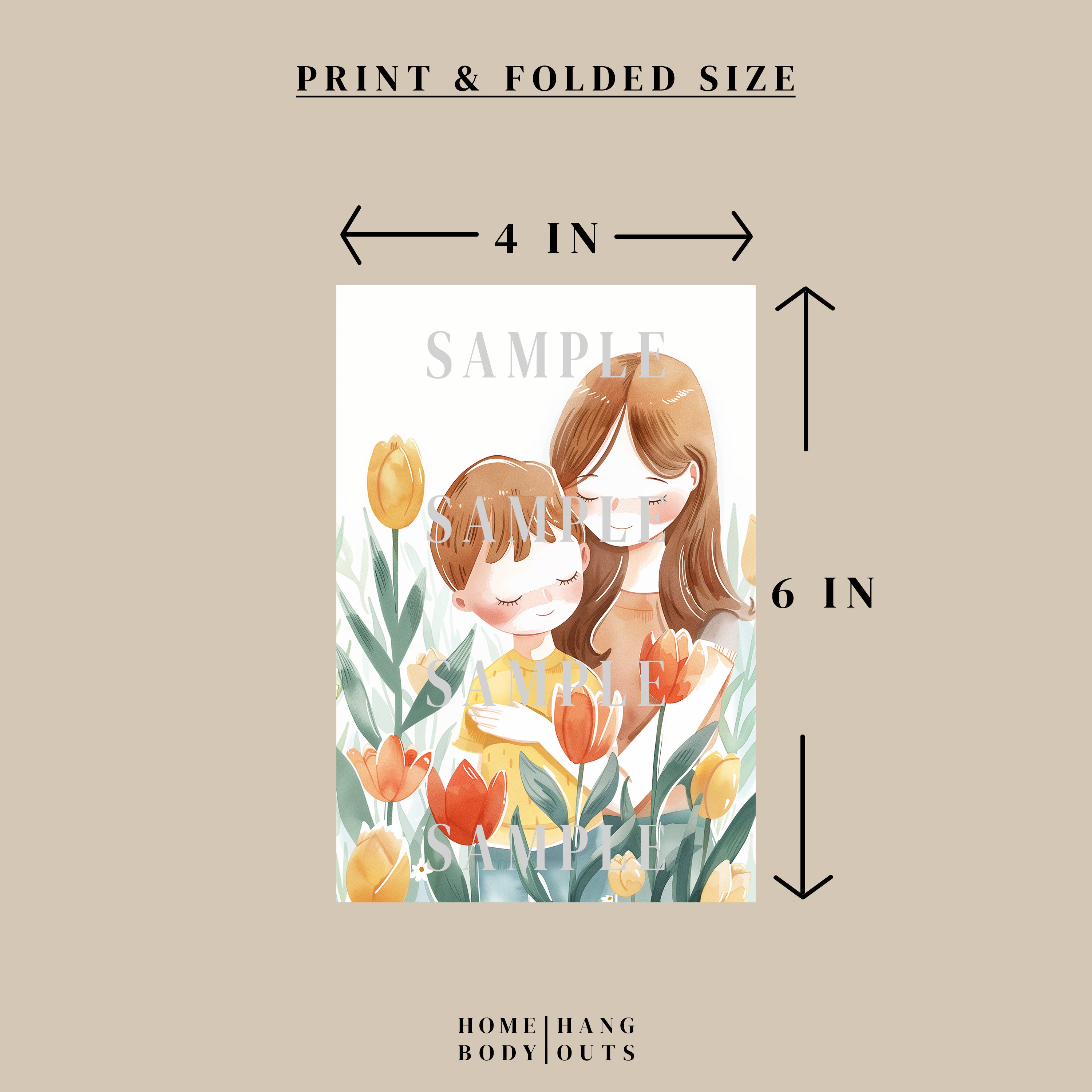 Printable Mothers Day Card, Loving Embrace Mothers Day Card, Digital ...