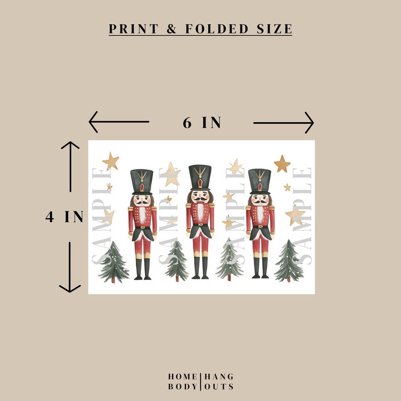Printable Nutcracker Christmas Card | Digital Download | Festive ...