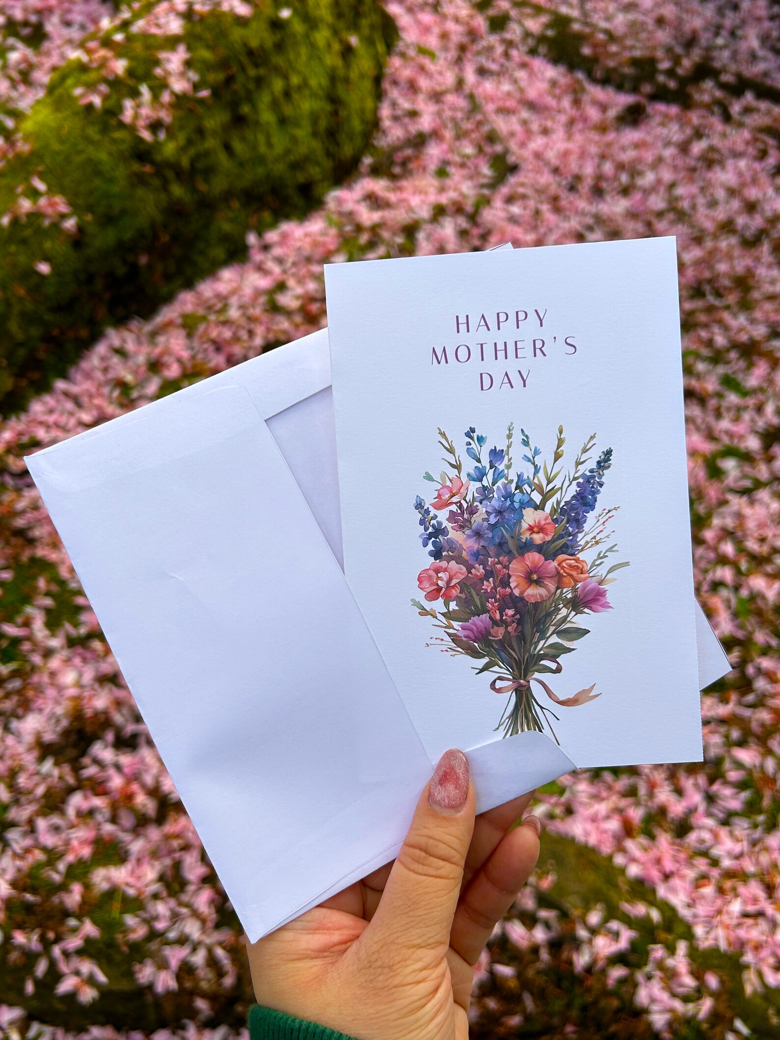 Printable Mothers Day Card, Bouquet Watercolor Mothers Day Card ...