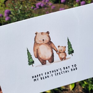 Printable Fathers Day Card, Bear Watercolor Fathers Day Card, Digital ...