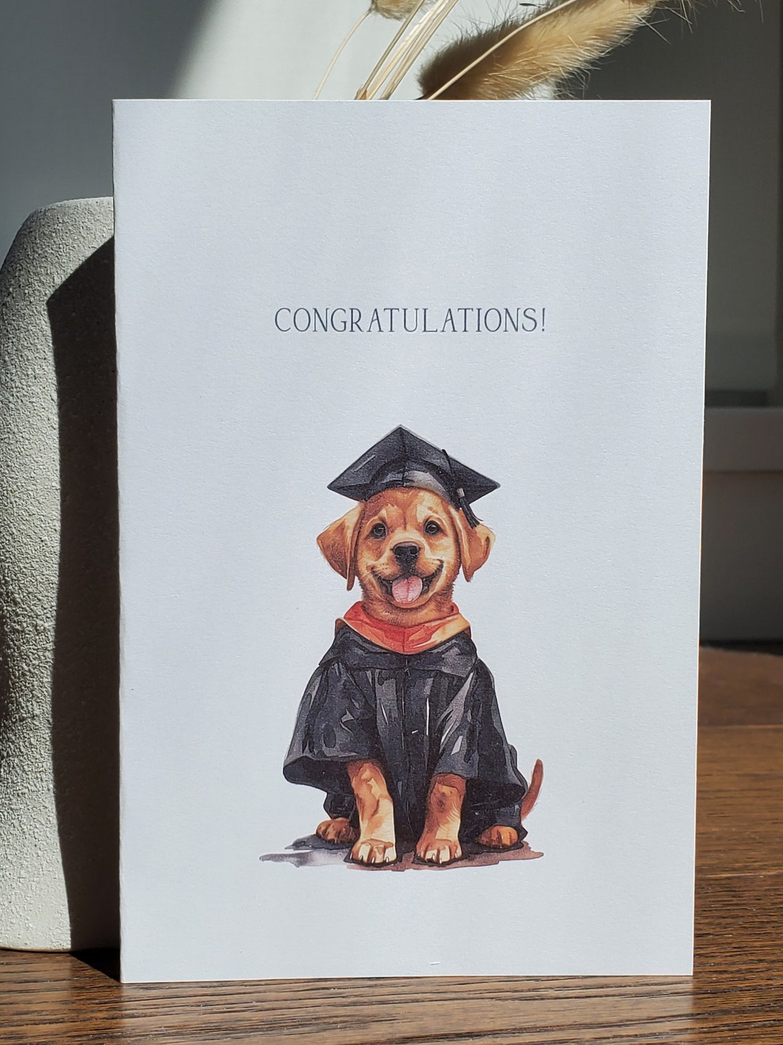 Printable Graduation Card | Cute Dog Illustration | Digital Download ...
