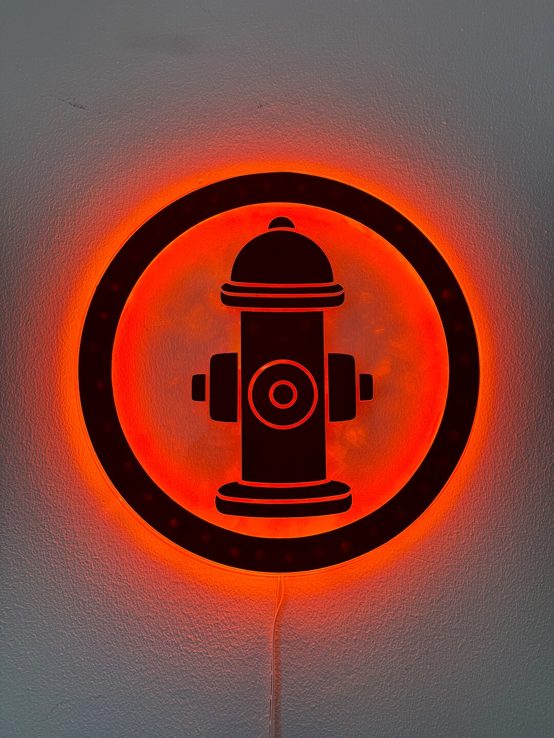 Custom LED Neon Sign Circular Party Light Fire Hydrant Sign Custom ...