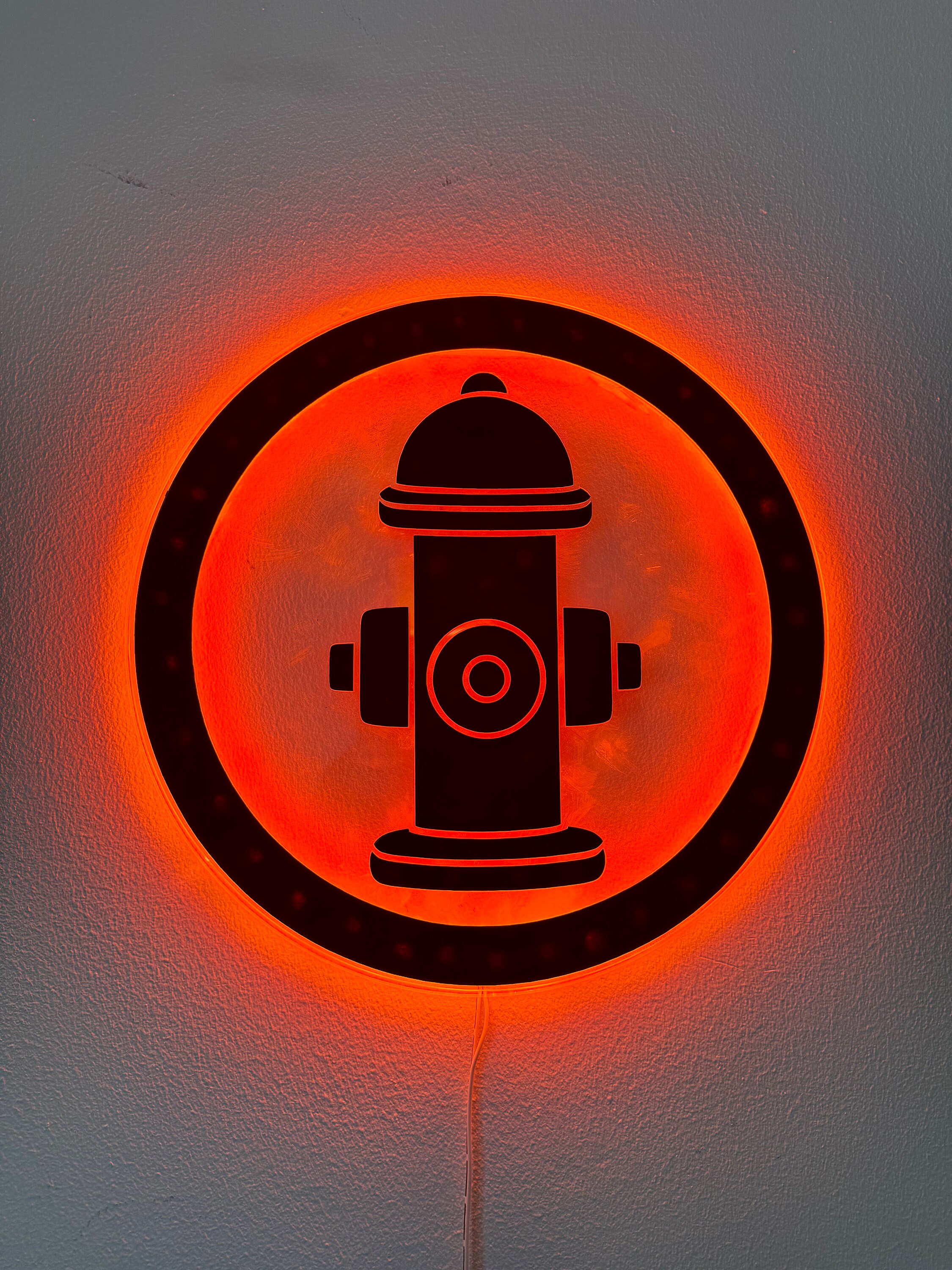 Custom LED Neon Sign Circular Party Light Fire Hydrant Sign Custom ...