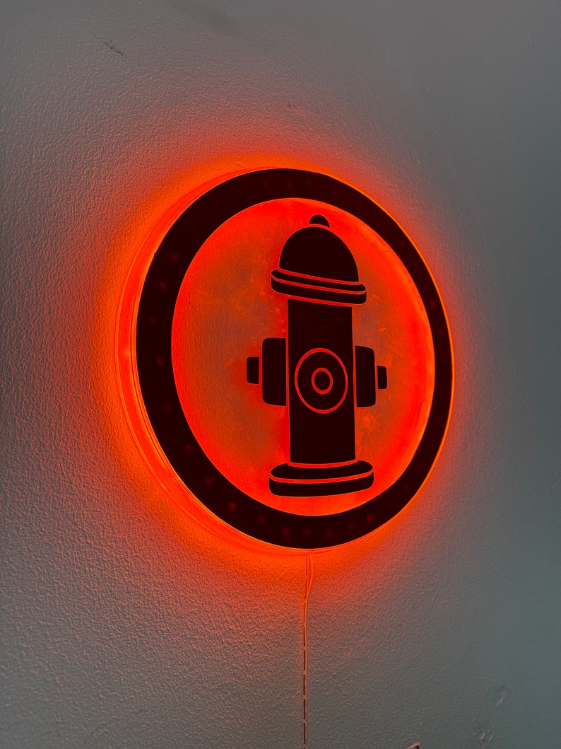Custom LED Neon Sign Circular Party Light Fire Hydrant Sign Custom ...