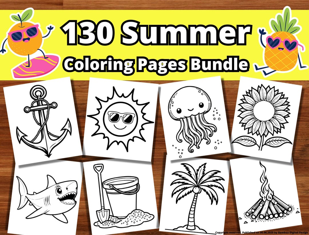 Summer Coloring Book: 130 Kids' Coloring Activity Pages - for Toddlers ...