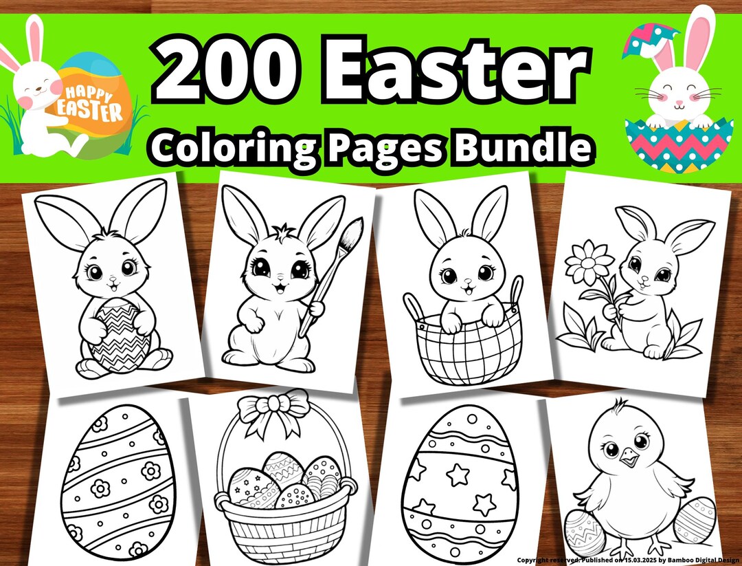 Easter Coloring Book: 200 Kids' Coloring Activity Pages - for Toddlers ...