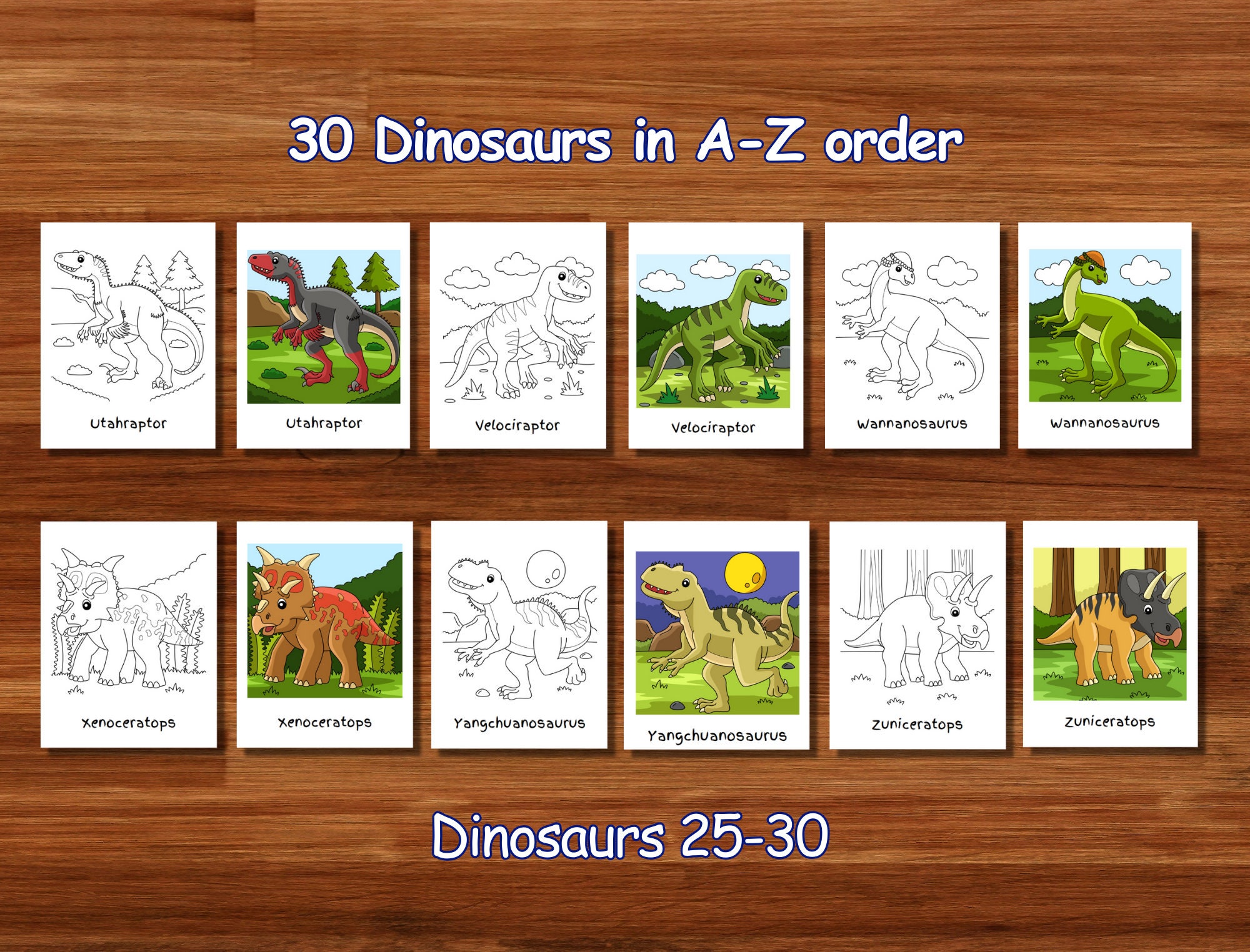 30 Dinosaur Coloring Pages and Colored Pages | for Kids Toddlers ...