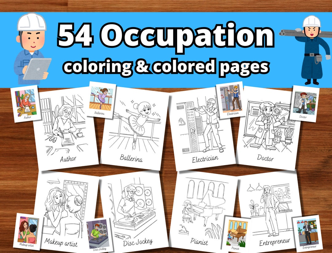 54 Occupation Labor Day Coloring Pages and Colored Pages for Kids ...
