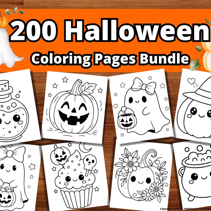 Coloring Book Halloween - Etsy