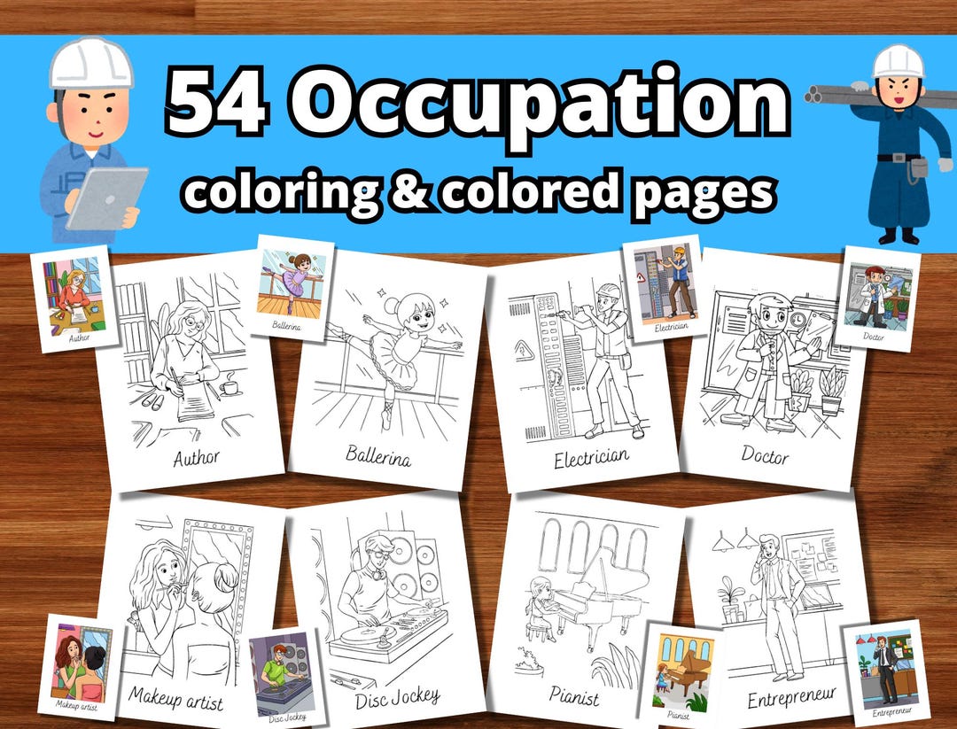 54 Occupation Labor Day Coloring Pages and Colored Pages | for Kids ...