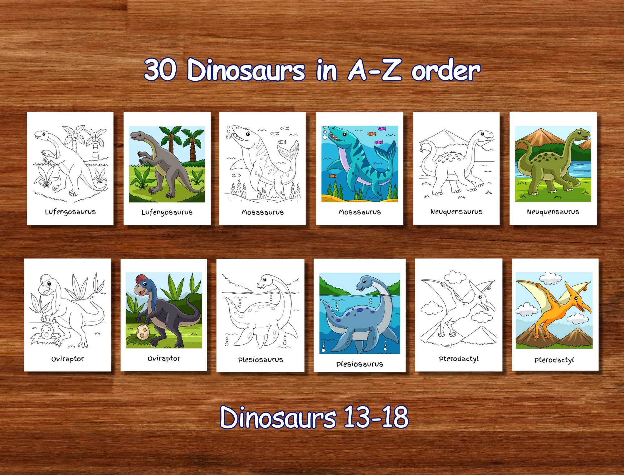 30 Dinosaur Coloring Pages and Colored Pages | for Kids Toddlers ...