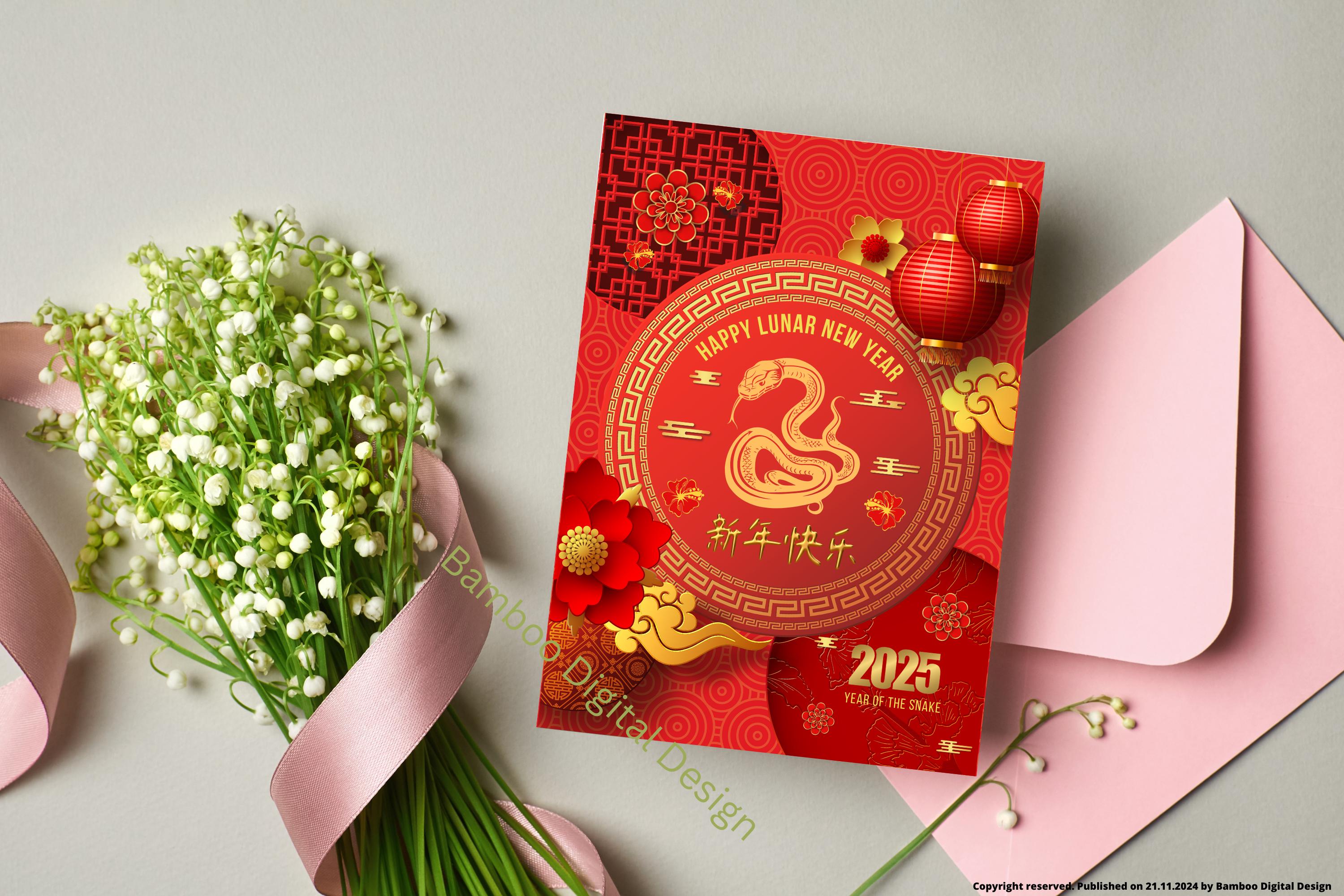 Chinese New Year Cards | Greeting Cards 2025 | Year of the Snake ...
