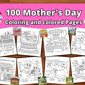 100 Mothers Day Coloring Pages and Colored Pages for Kids Toddlers ...