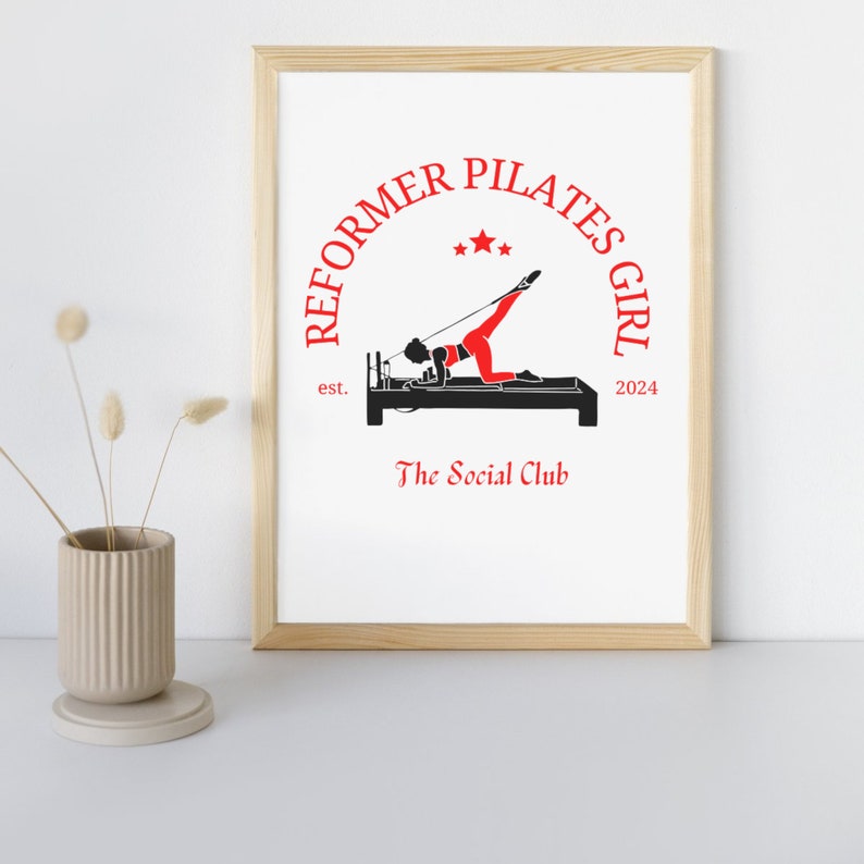 PILATES REFORMER POSTER Digital Download, Pilates Girl Poster, Pilates ...