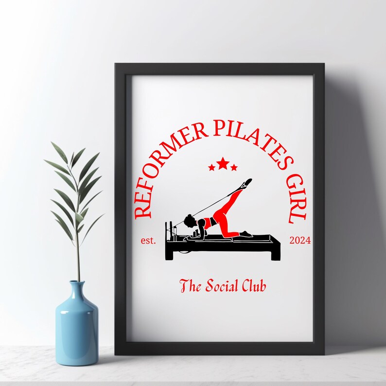 PILATES REFORMER POSTER Digital Download, Pilates Girl Poster, Pilates ...