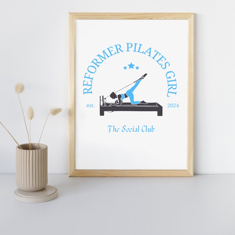 PILATES REFORMER POSTER Digital Download, Pilates Girl Poster, Pilates ...