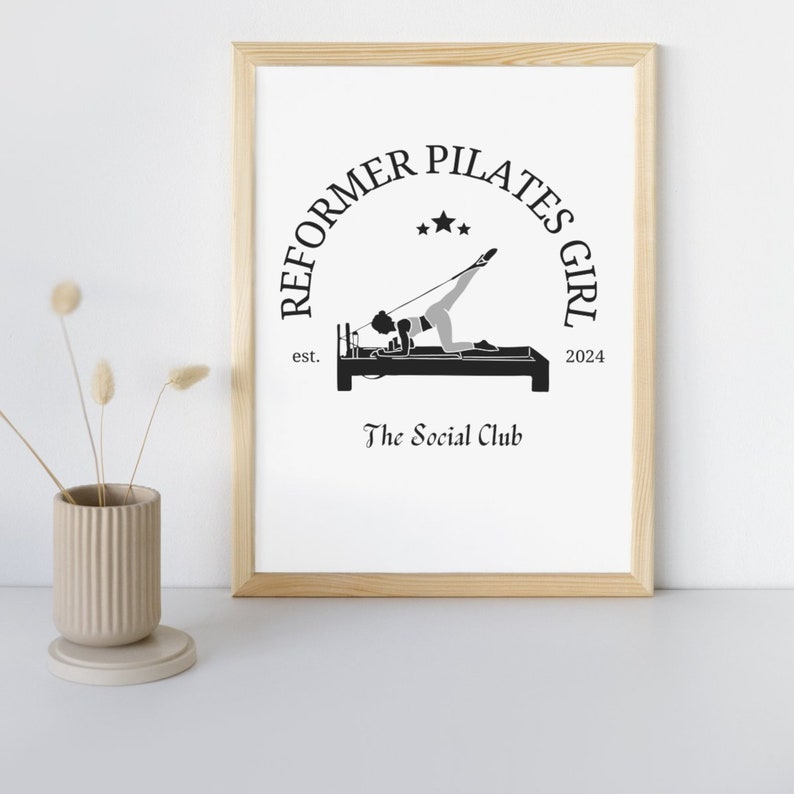 PILATES REFORMER POSTER Digital Download, Pilates Girl Poster, Pilates ...