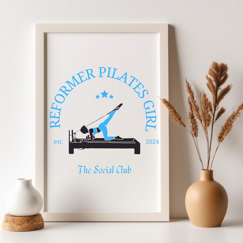 PILATES REFORMER POSTER Digital Download, Pilates Girl Poster, Pilates ...