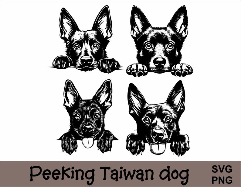 Peeking Taiwan Dog SVG and PNG Bundle Peeking Paws, Dog Breed K-9 ...