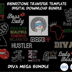 Diva Rhinestone Template MEGA Bundle SVG Download, SS10, Digital ...