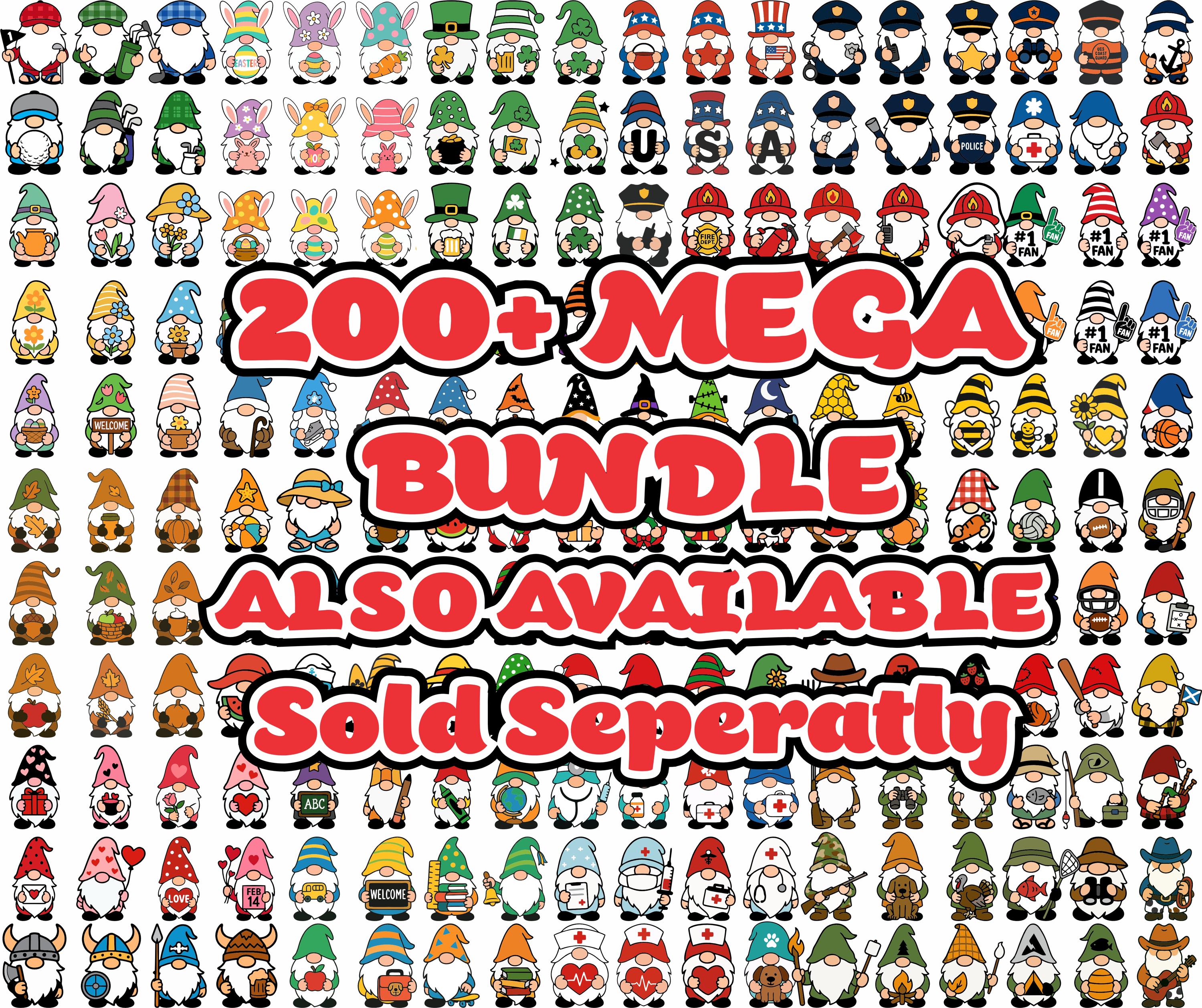 Easter Gnome SVG Bundle | 9 Cute Bunny Gnomes | Spring Gnome PNG DXF ...