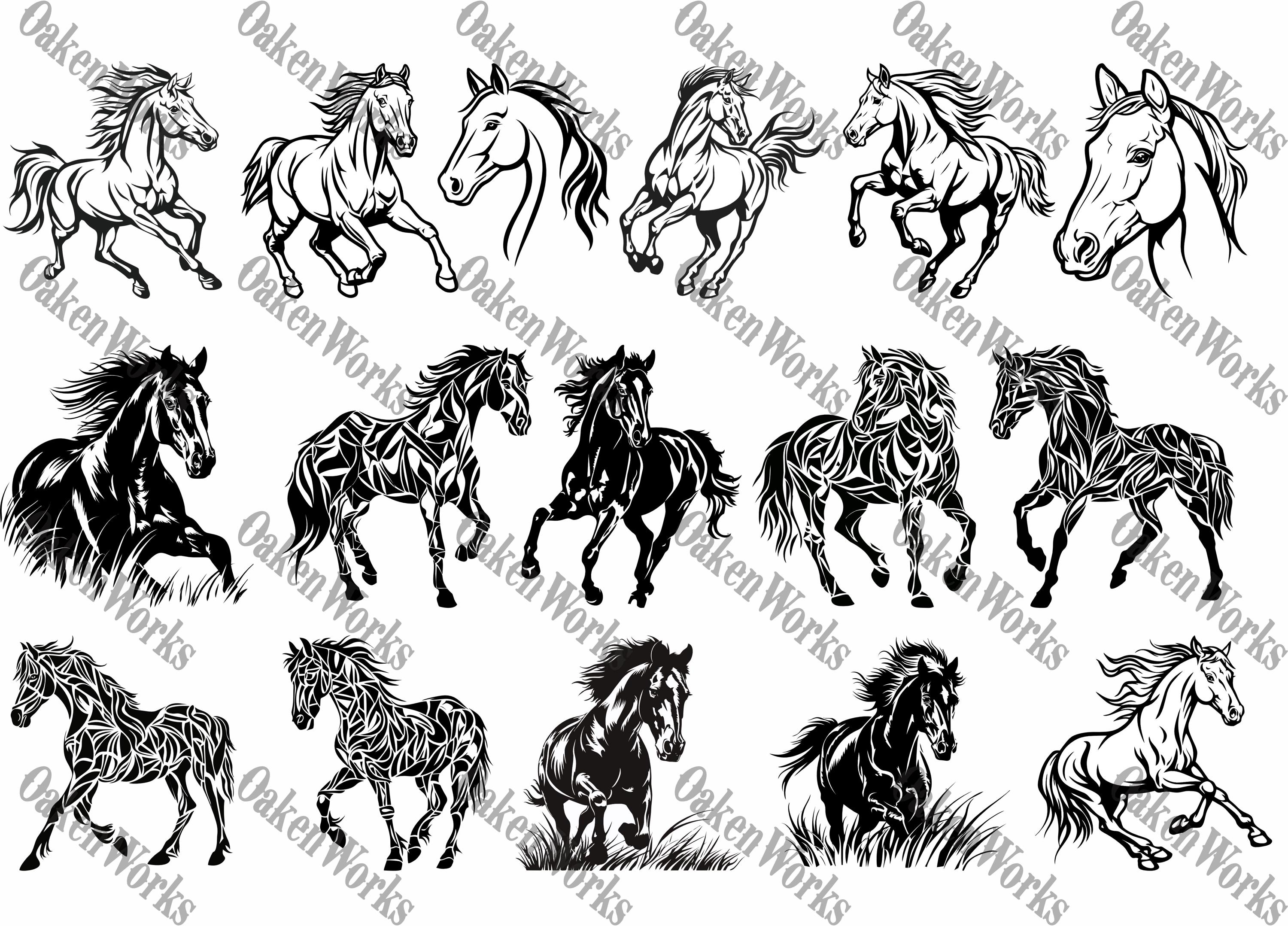 Horse SVG Mega Bundle - 75 Designs for Silhouettes Heads and More ...