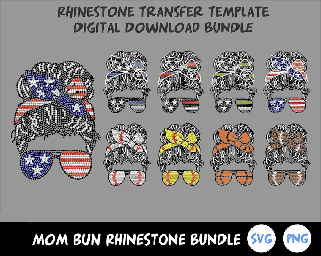 Mom Bun Template MEGA Bundle SVG Download, SS10, Digital Instant ...