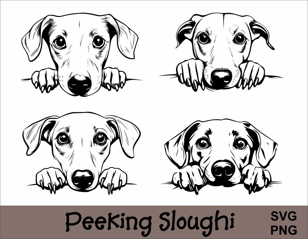 Peeking Sloughi SVG and PNG Bundle Peeking Paws, Dog Breed K-9 Animal ...