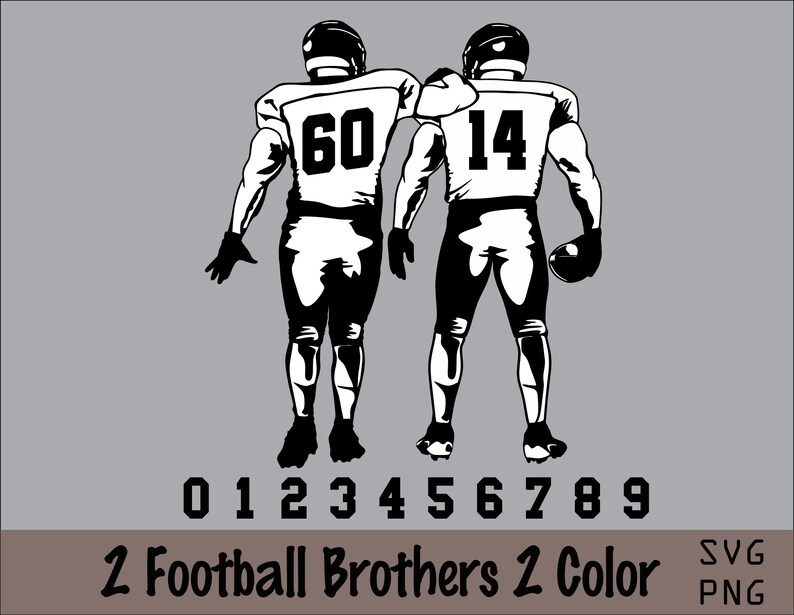 Football Brothers Digital Download - Customizable Name Number High ...