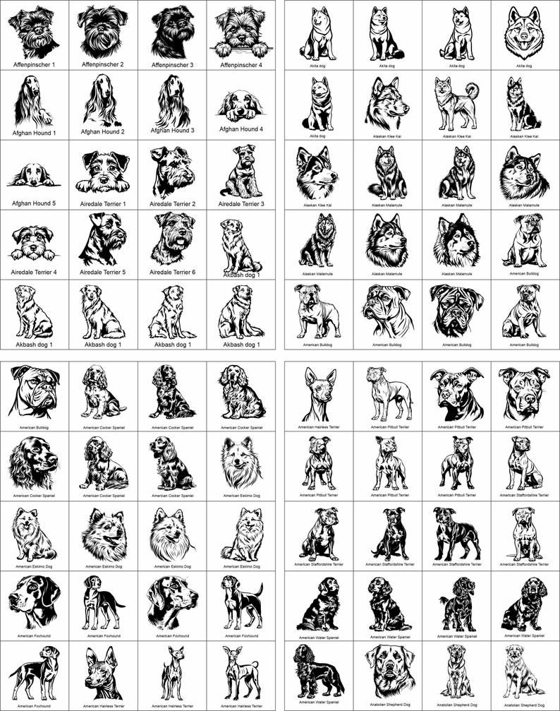 Dog Head SVG Bundle – Over 225 Breeds – 357 Single Color Images - Svg ...