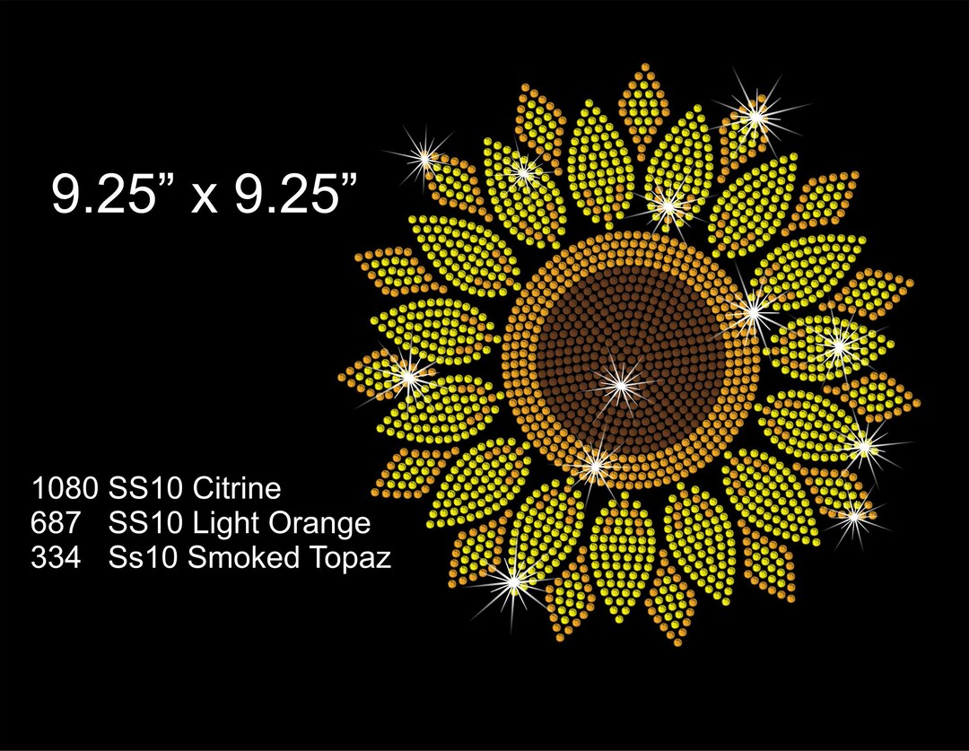 Rhinestone Sunflower Template, Designed for SS10, Digital Instant ...