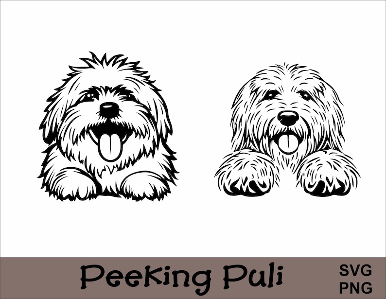 Peeking Puli SVG and PNG Bundle Peeking Paws, Dog Breed K-9 Animal Pet ...