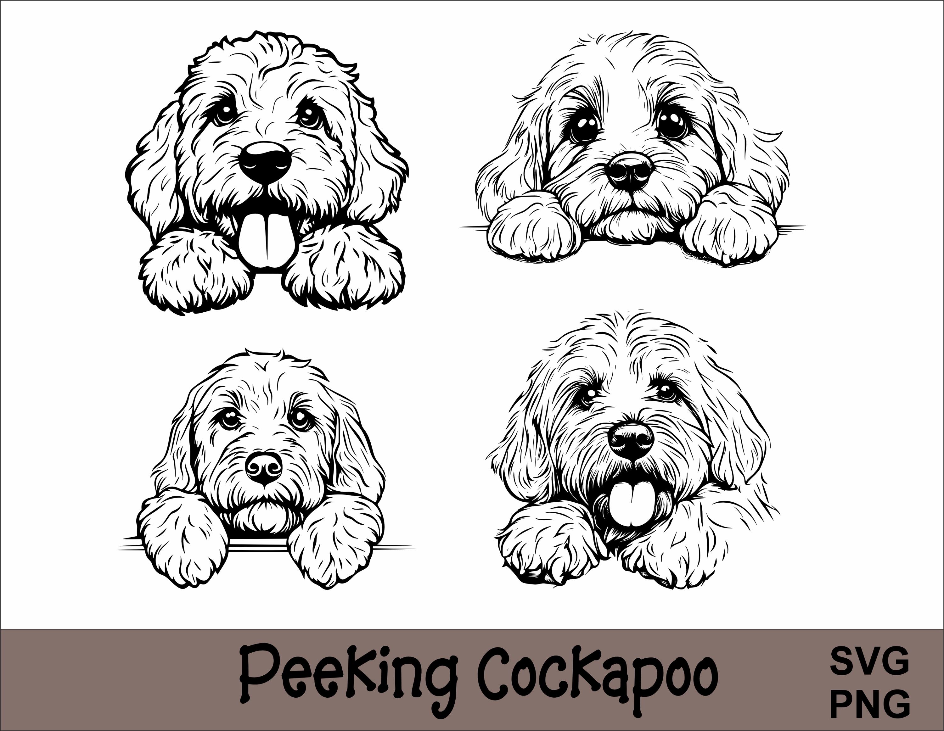 Peeking Cockapoo SVG and PNG Bundle Peeking Paws, Dog Breed K-9 Animal ...