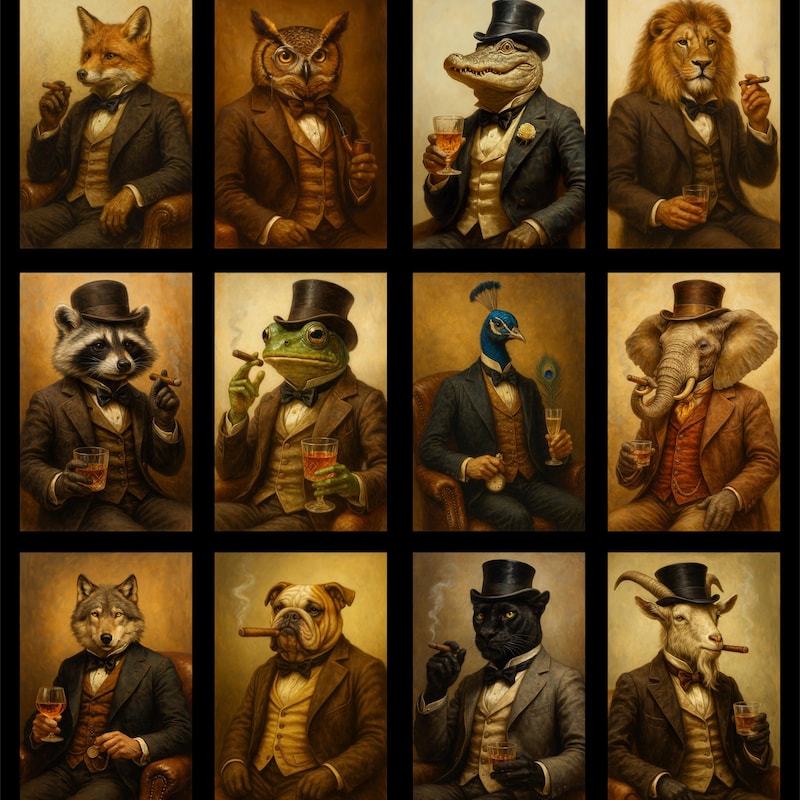 Victorian Animals Portrait - Etsy UK