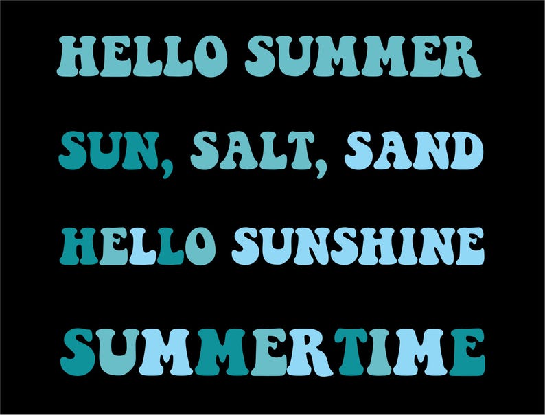 Retro Summer Blue Sea Breeze SVG Bundle, Summer Vibes, Beach, Hot Mom ...