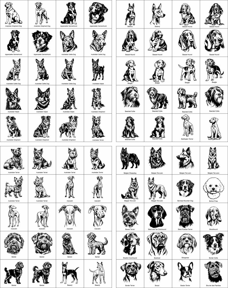Dog Head SVG Bundle – Over 225 Breeds – 357 Single Color Images - Svg ...