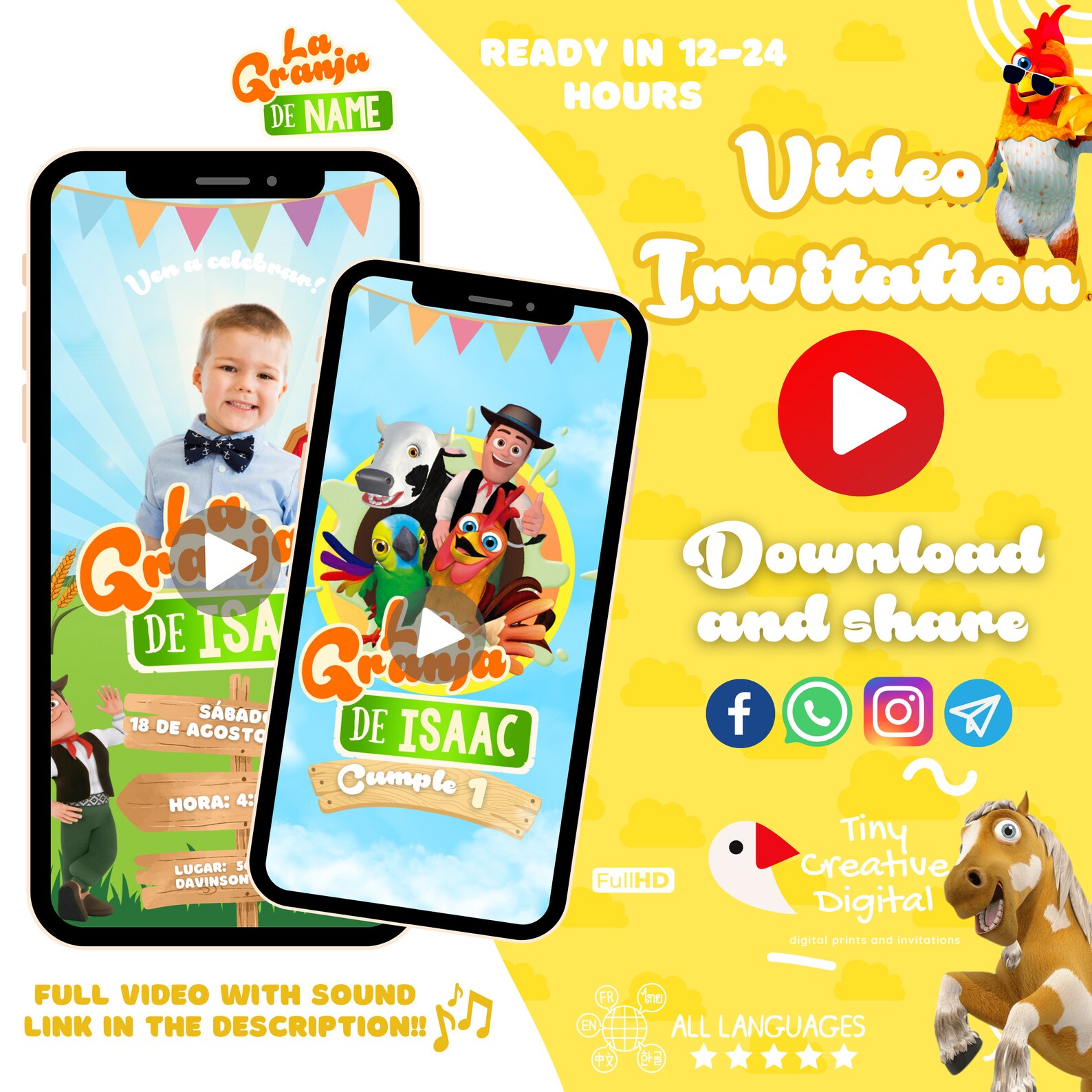 Zenon Birthday Invitation, Zenon Video Invitation, Granja Zenon ...