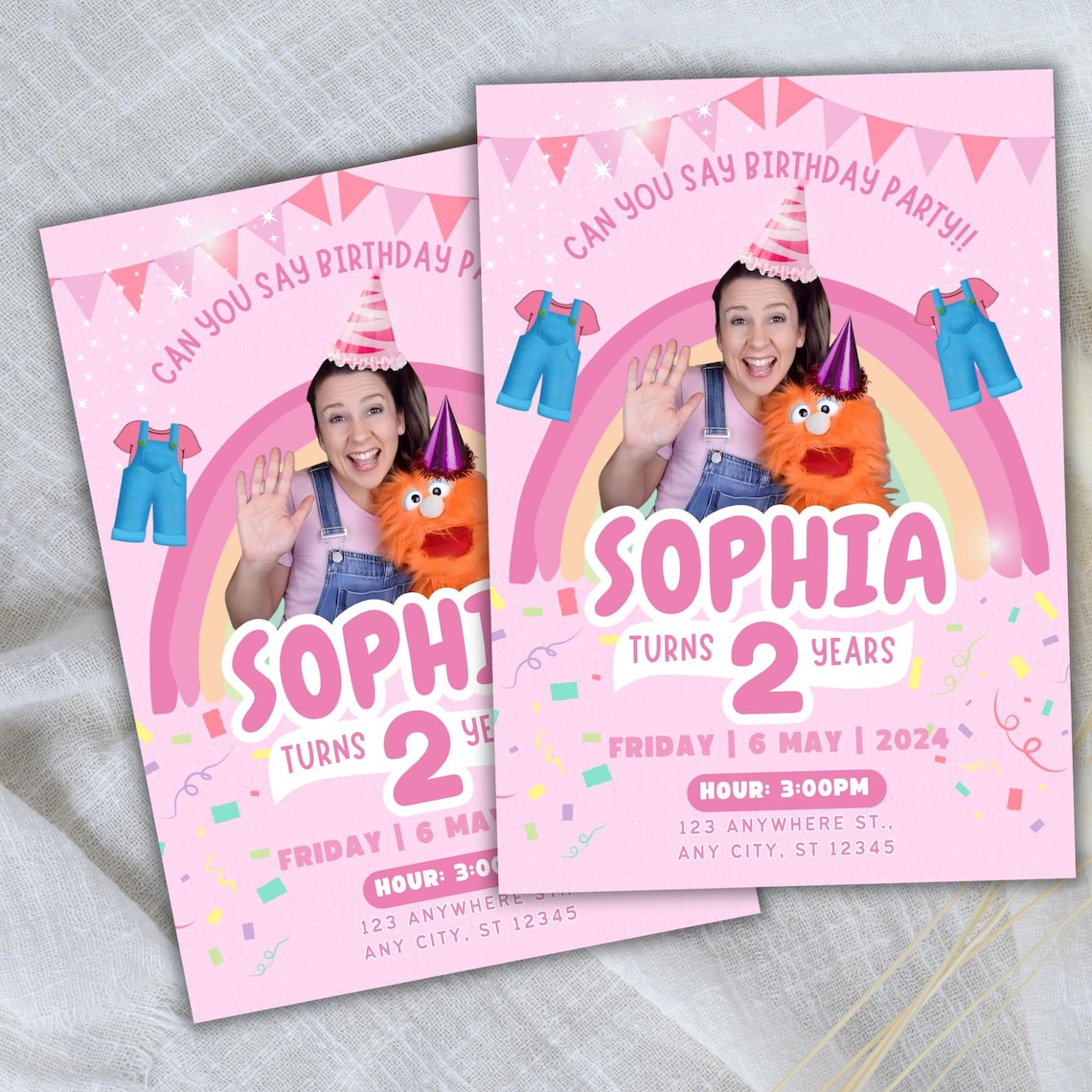 Ms Rachel Invitation Canva, Ms Rachel Invitation, Birthday Invitation ...