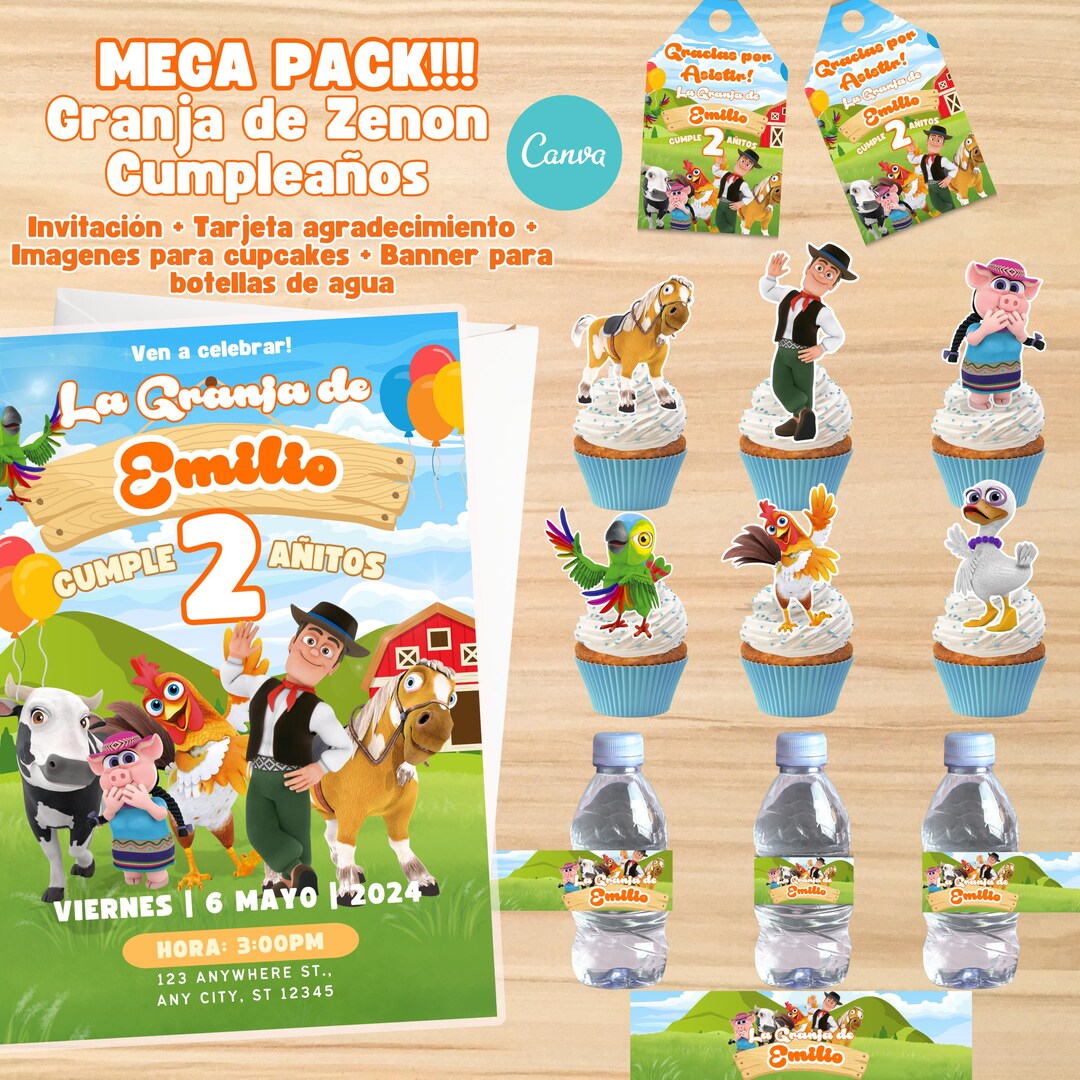 Mega Pack Zenon Editable Birthday Invitation Printable Birthday ...