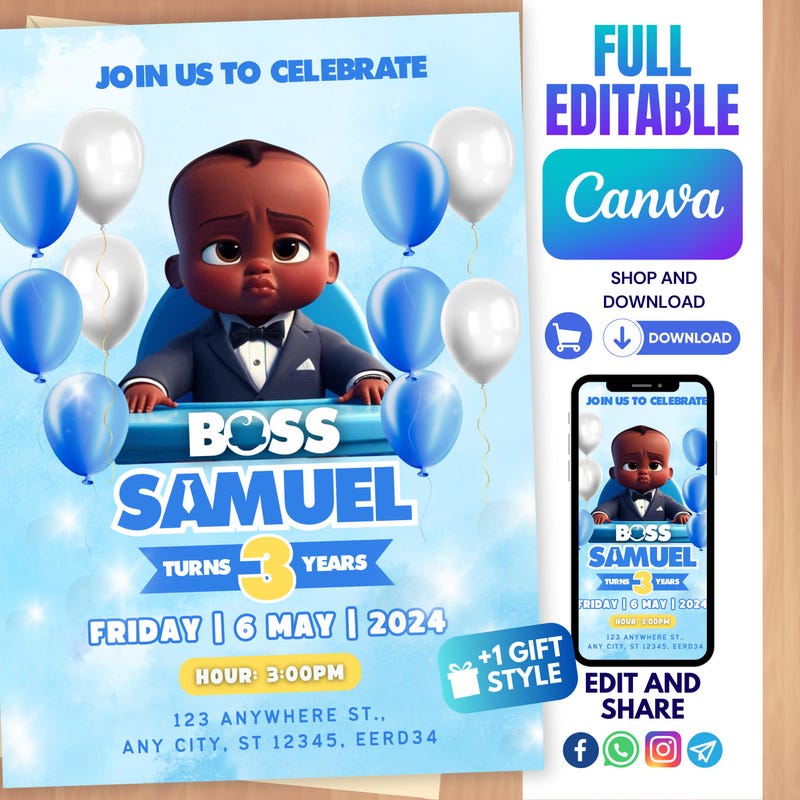 Boss Baby Invitation - Etsy