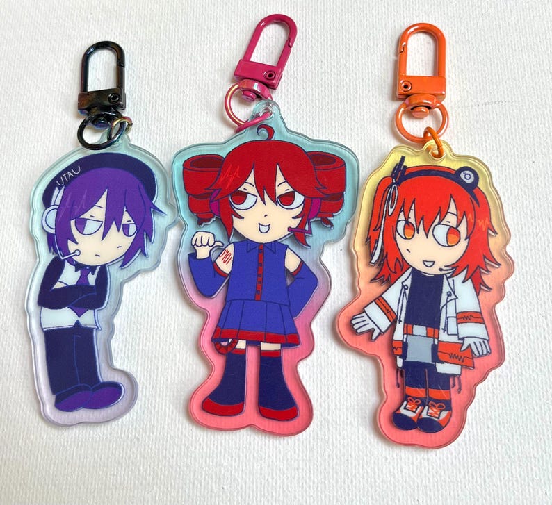 UTAU Keychains (kasane Teto, Adachi Rei, Defoko) - Etsy