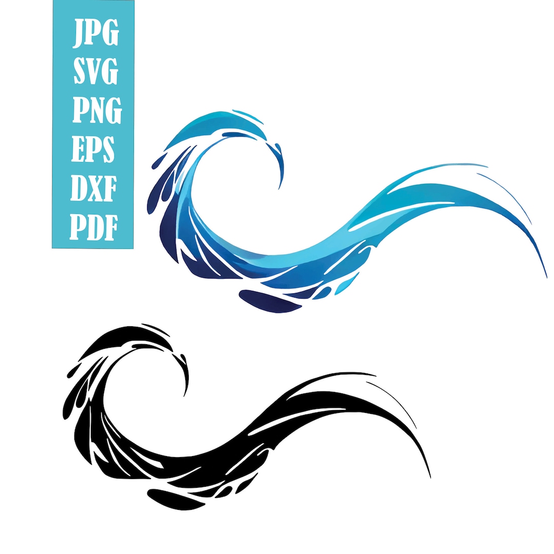 Wave SVG, PNG, PDF, Digital Cut File, Wave Logo, Wave Cut File, Wave ...