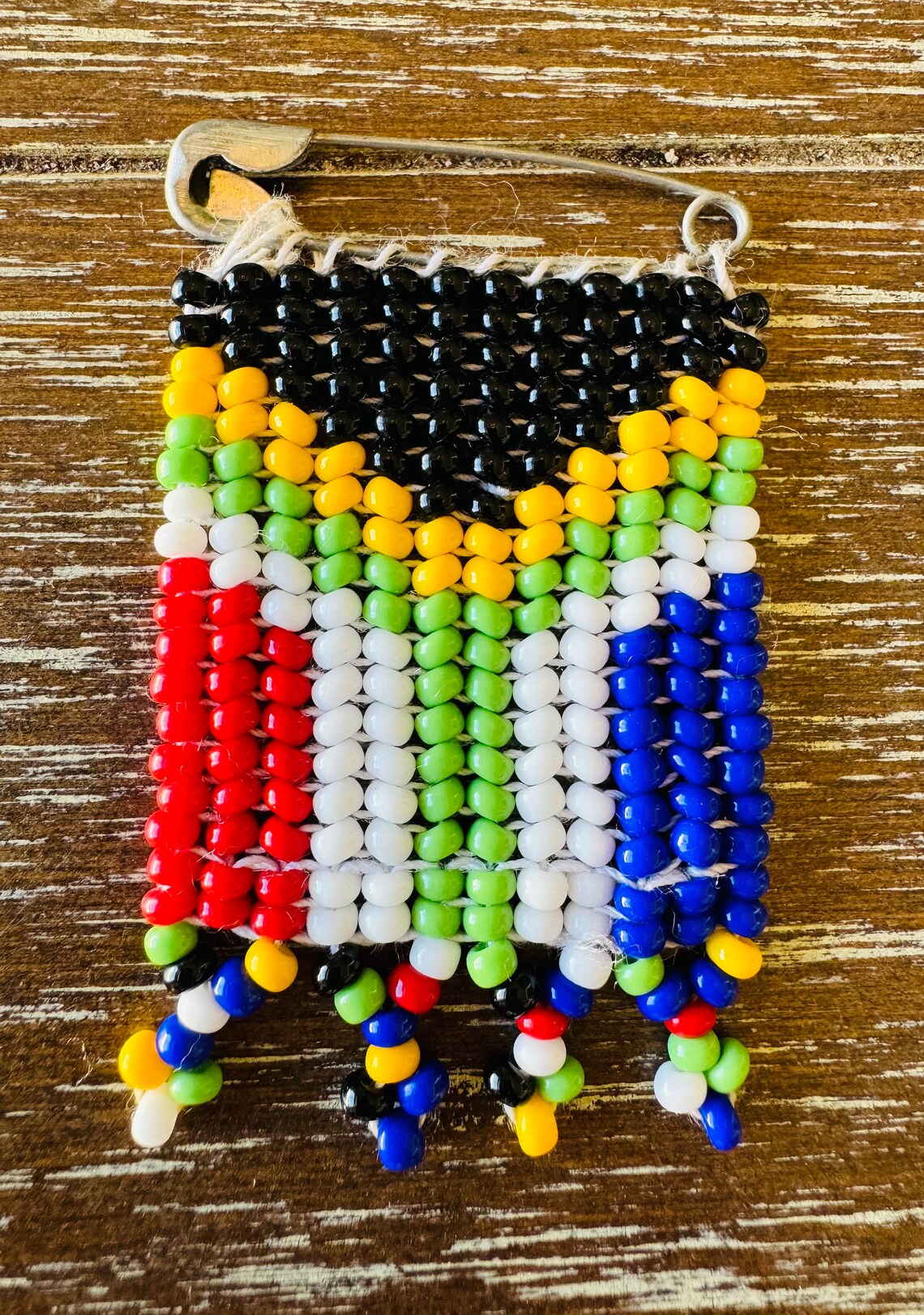 Beaded Handmade Imported South African Flag Pin Brooch - Etsy