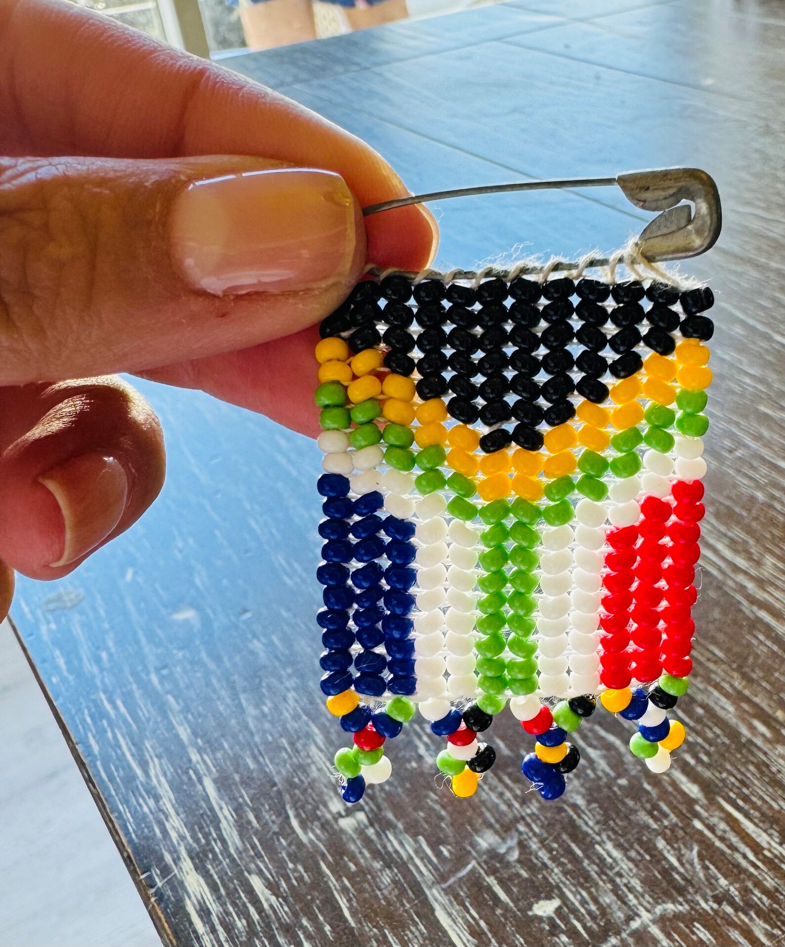 Beaded Handmade Imported South African Flag Pin Brooch - Etsy